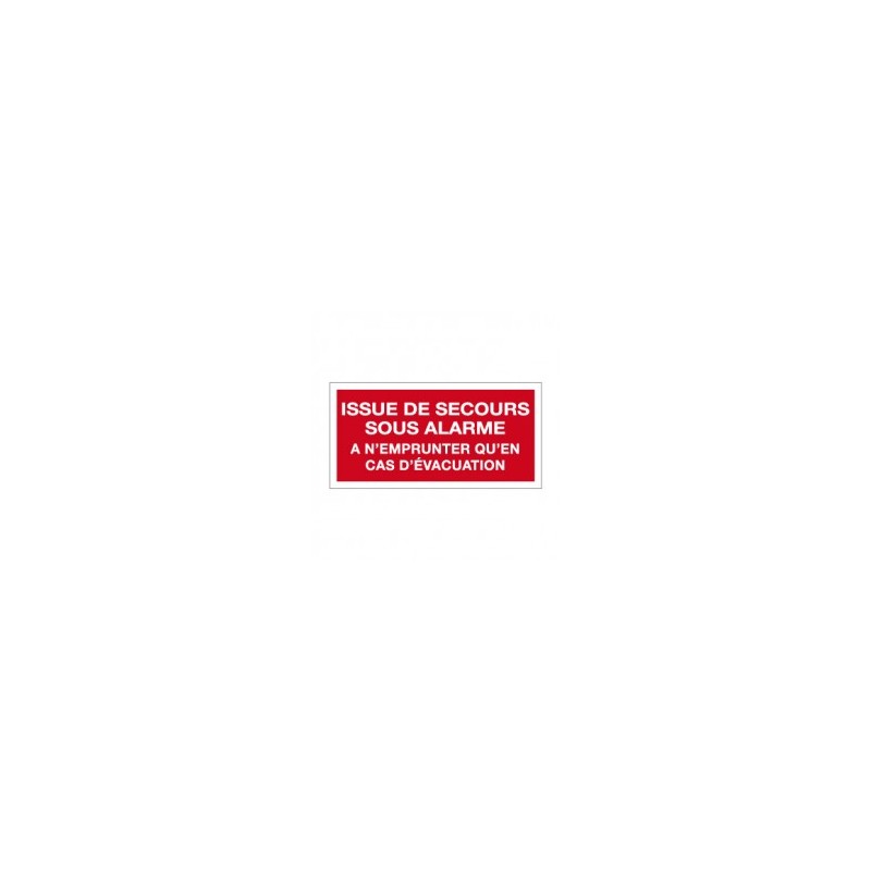 Plaque PVC Issue de secours sous alarme | EXPOGRAPH Plaque PVC Issue de secours sous alarme | EXPOGRAPH
